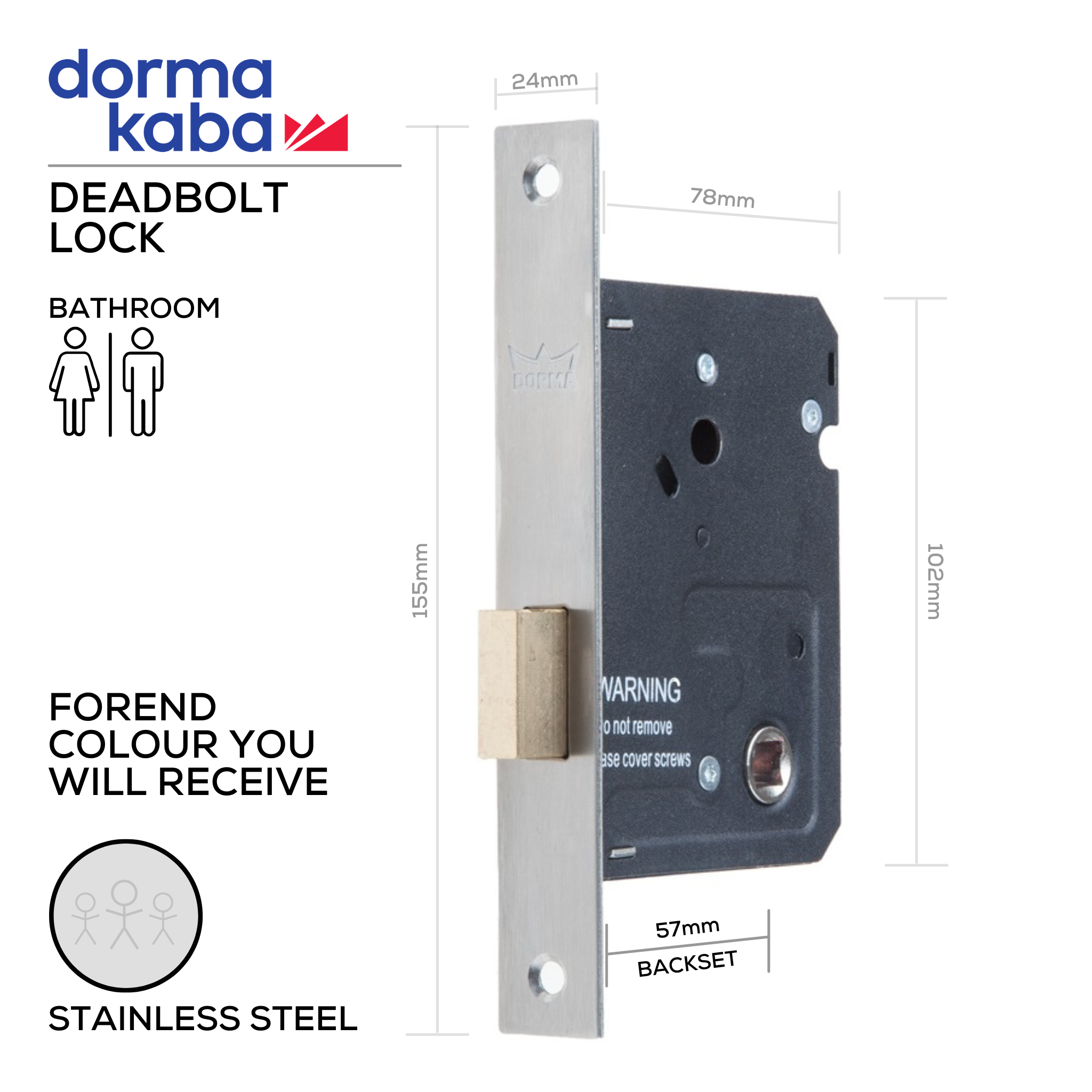 D032D Stainless Steel, Bathroom, Deadbolt Lock, WC Thumbturn Hardware ...