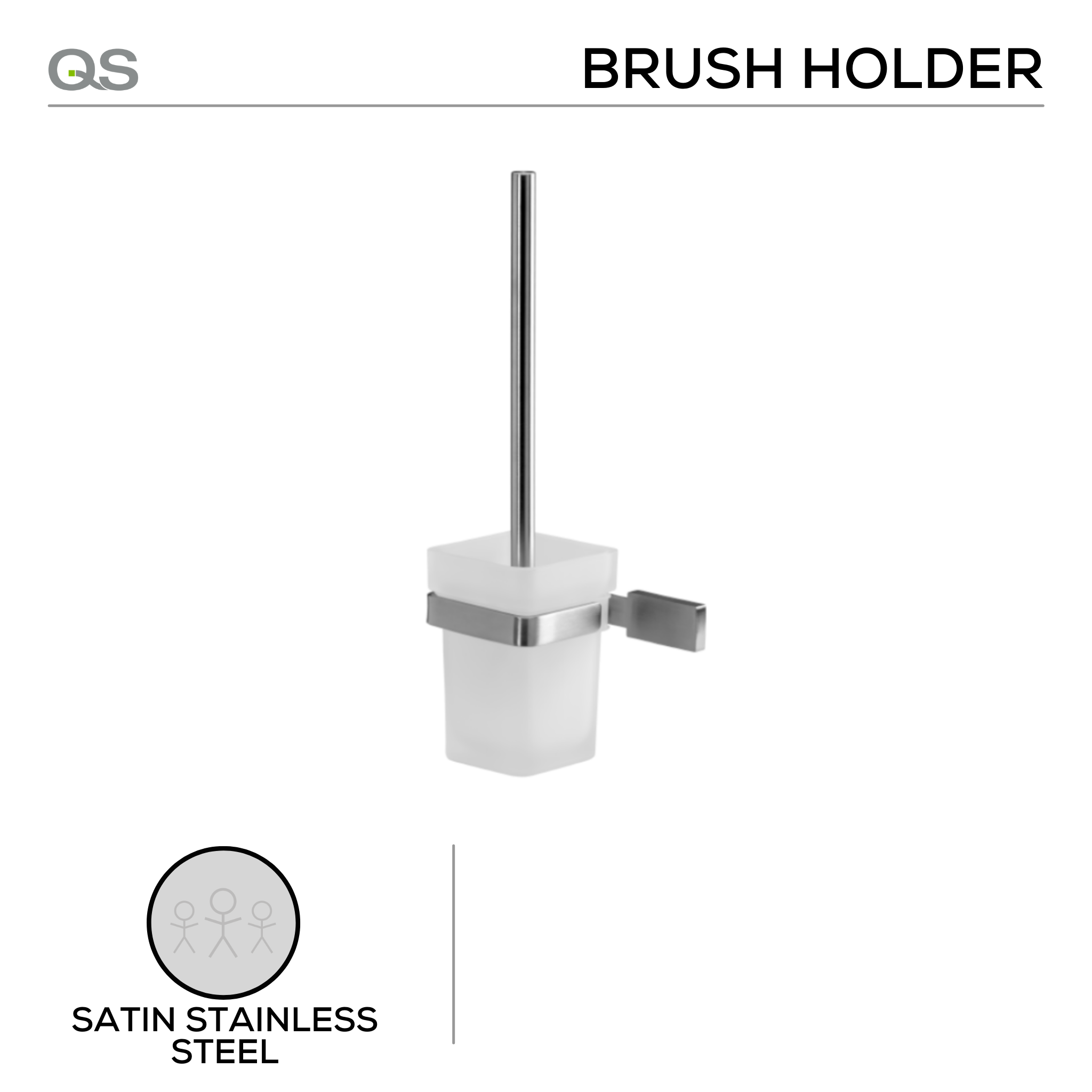 QS1525/SSS, Holder, Toilet Brush, Square, Satin Stainless Steel, QS ...