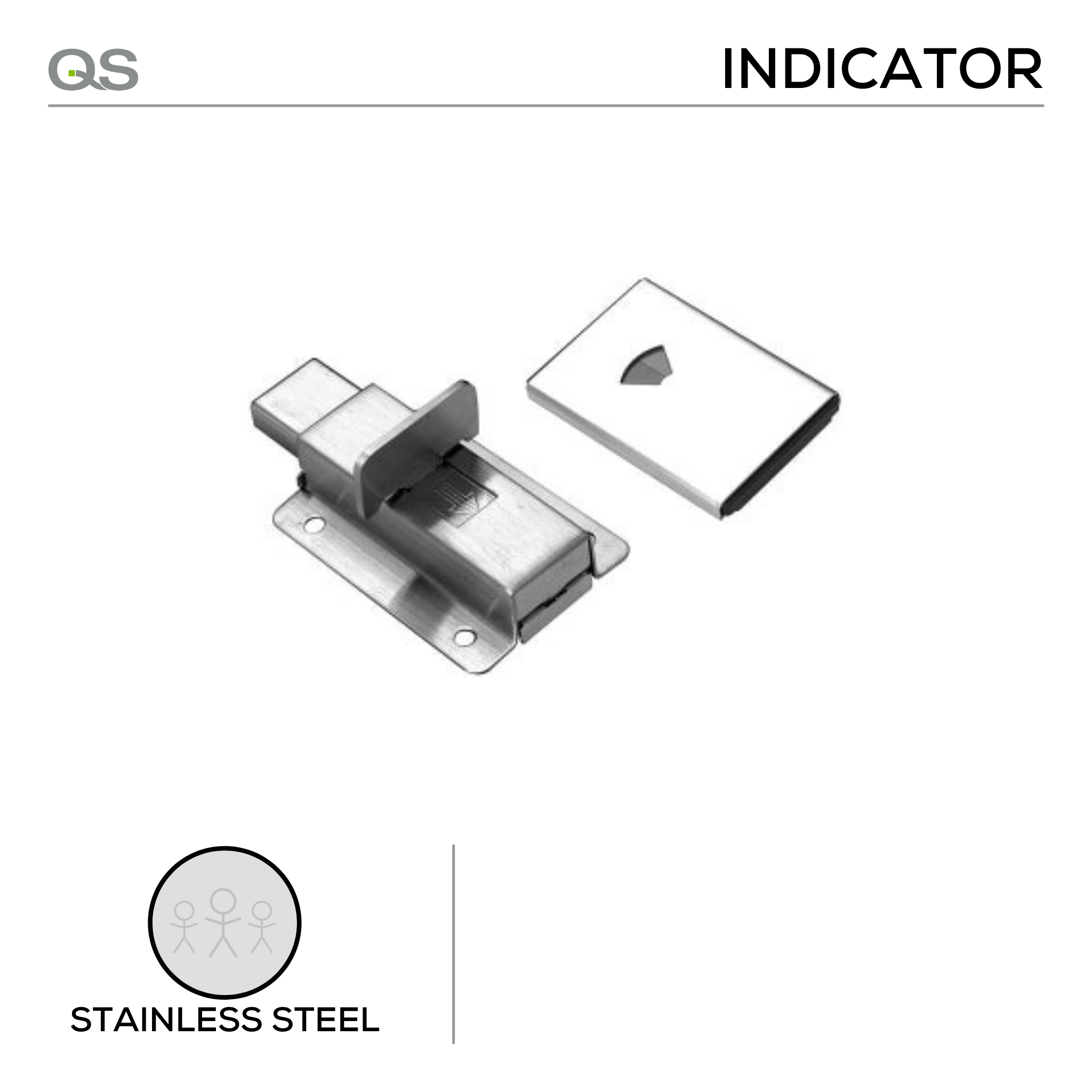 QS4446, WC Indicator Bolt & Pull, Stainless Steel, QS | The Stickman Store
