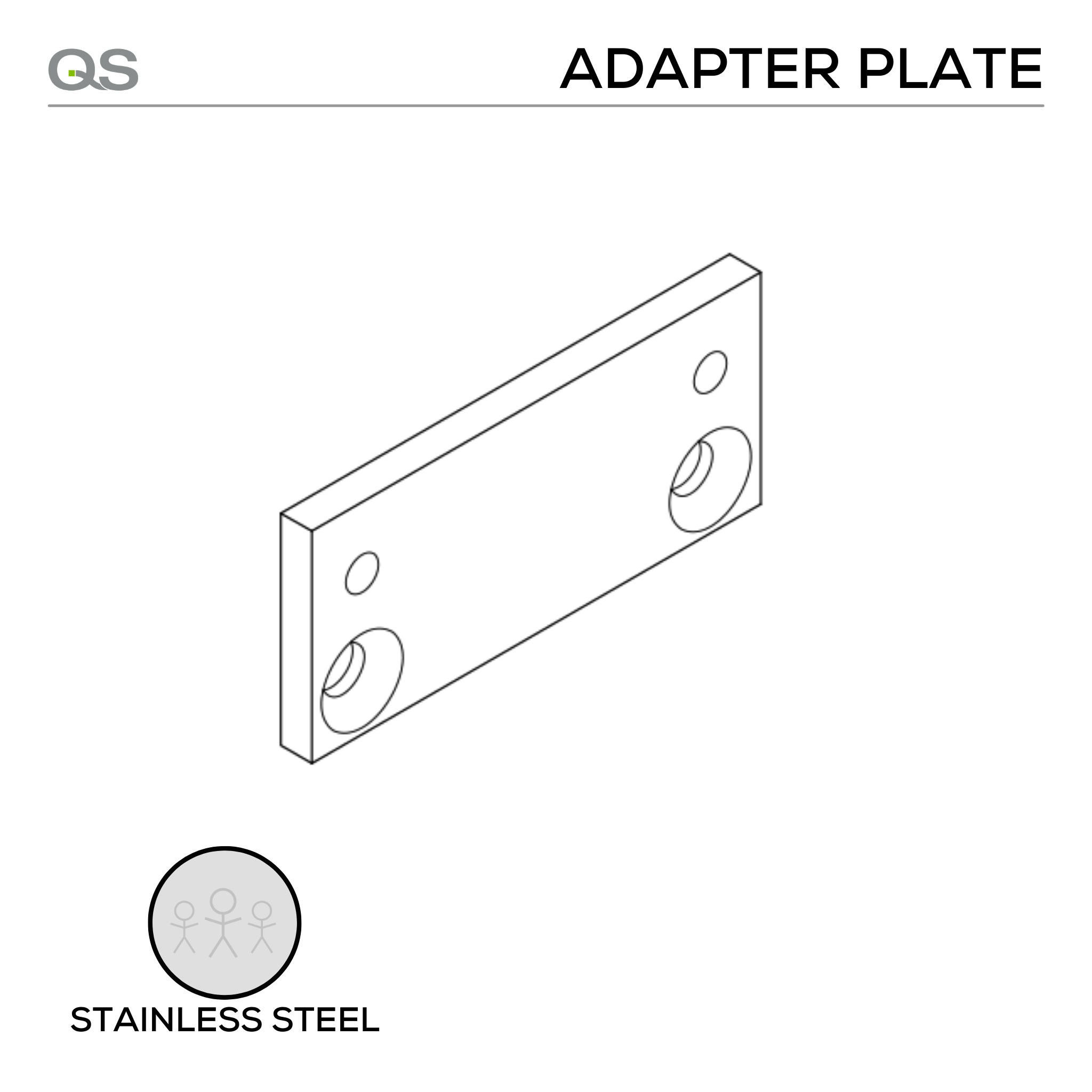 QS7709 arm adapter plate, for QS700 and QS750, Stainless Steel, QS ...