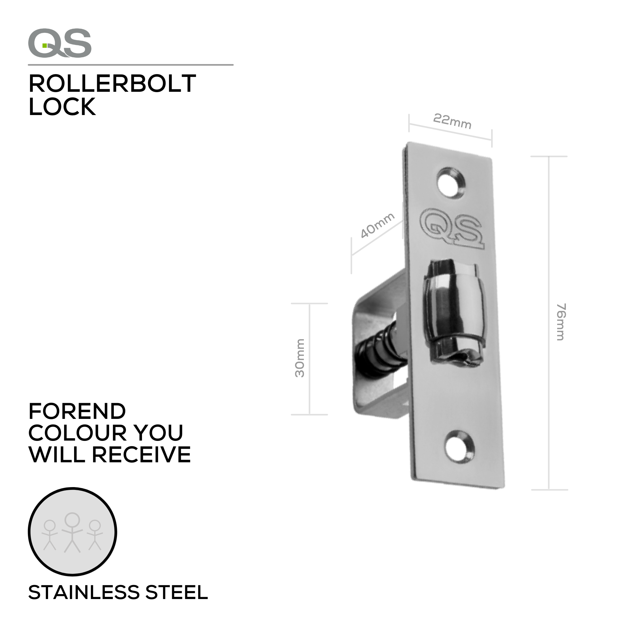 QS6001SS, Adjustable, Rollerbolt Lock, Stainless Steel, QS | The ...