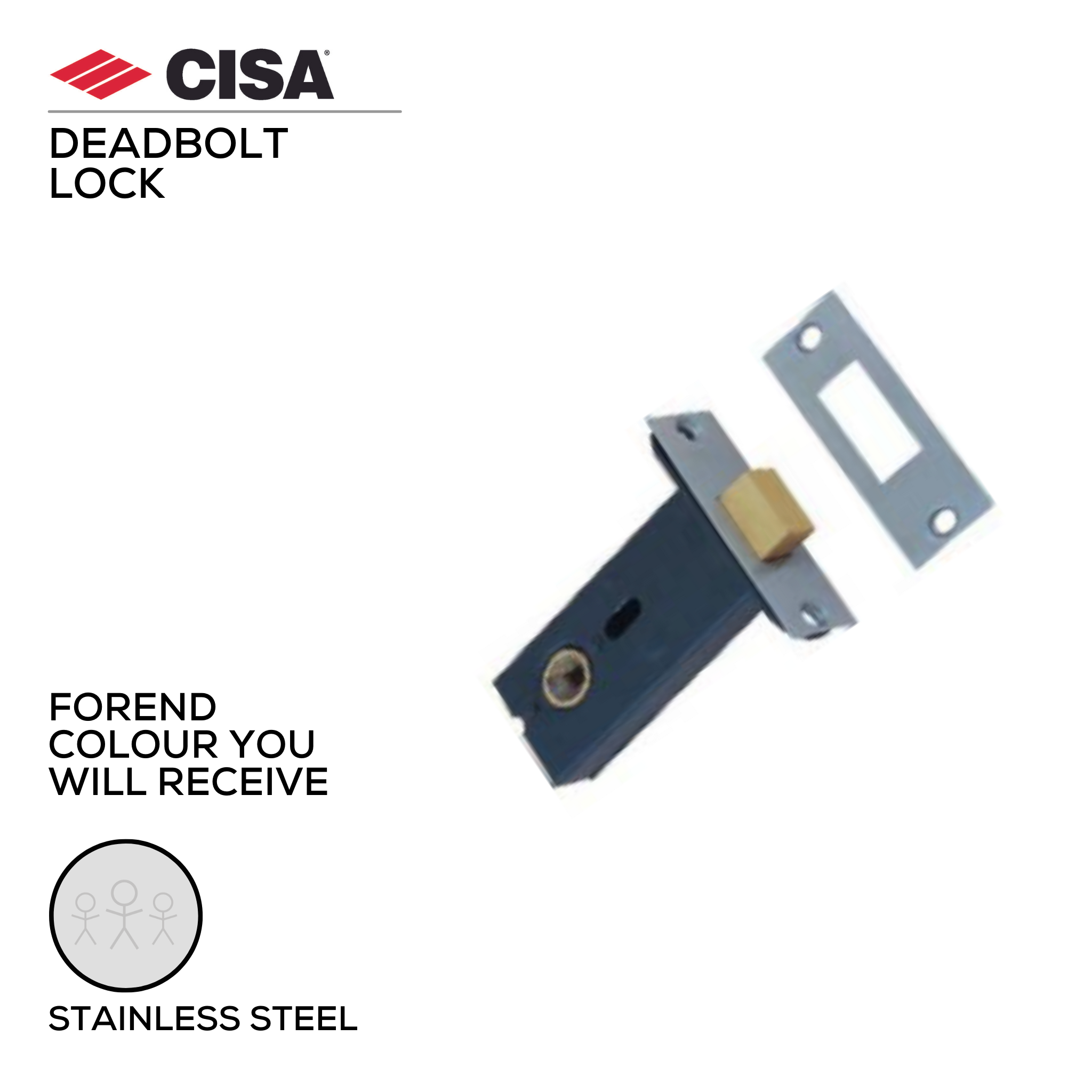 WCDL.SS, Bathroom, Deadbolt Lock, Stainless Steel, CISA | The Stickman ...